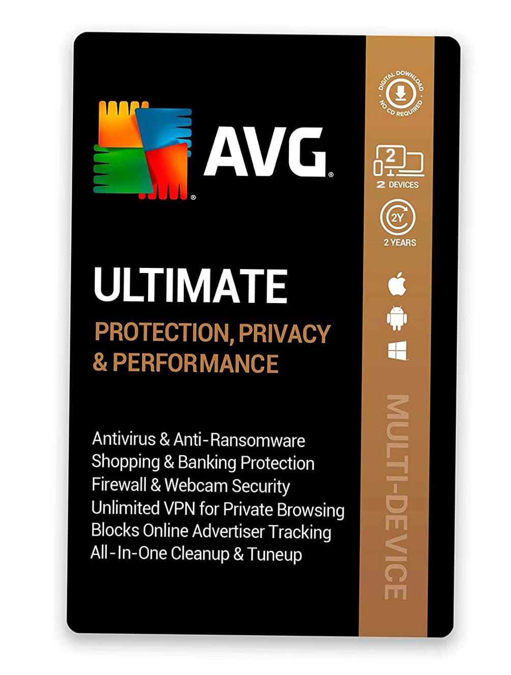 AVG Ultimate Multi-Device 2 Devices 2 Year Windows/Mac/Android/iOS ...