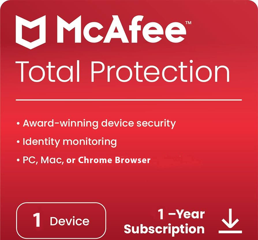 McAfee Total Protection 1 Device 1 Years Windows/Mac (Email Delivery ...